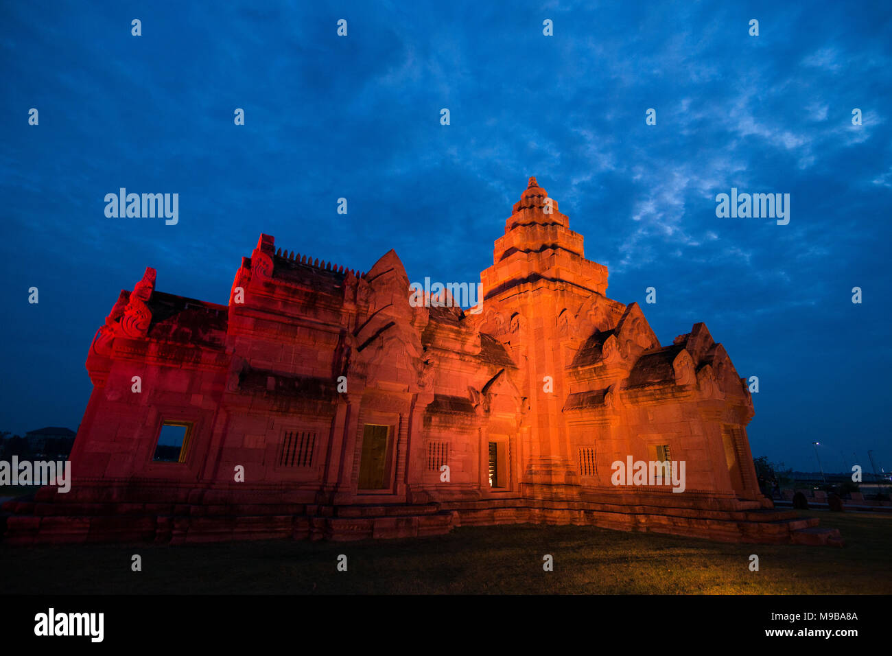 the recreated Khmer Temple of Buriram Castle in the city of Buriram in ...