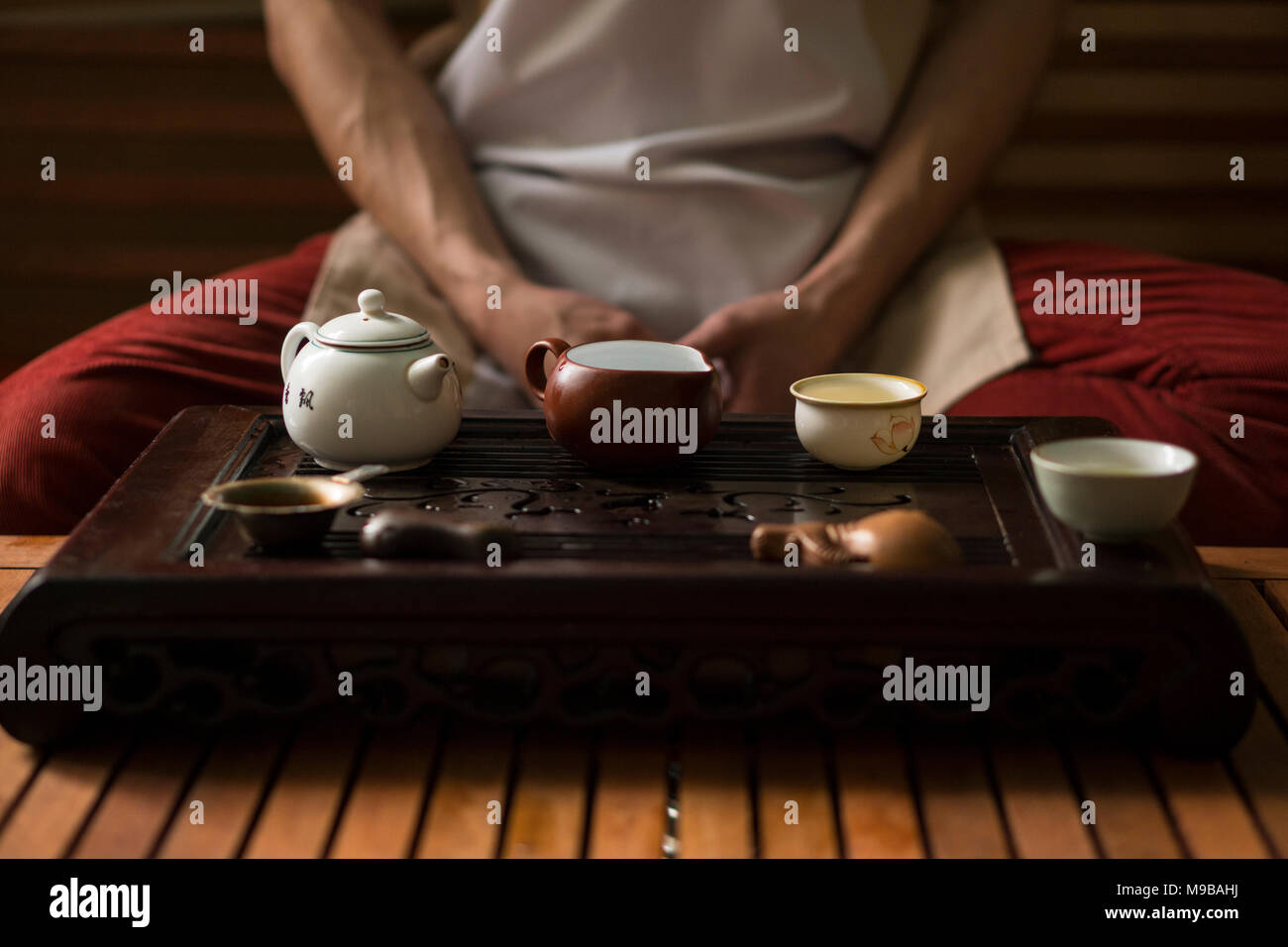 Exquisite Green Tea in Teapot at Traditional Chinese Tea Ceremony. Set ...