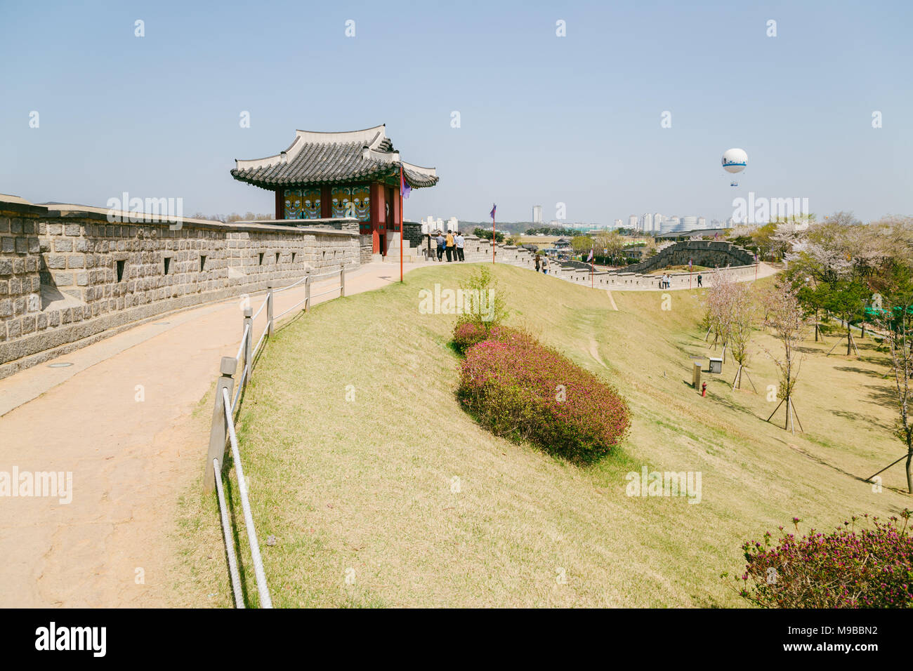 Korean traditional architecture Hwaseong Fortress in Suwon, Korea Stock ...