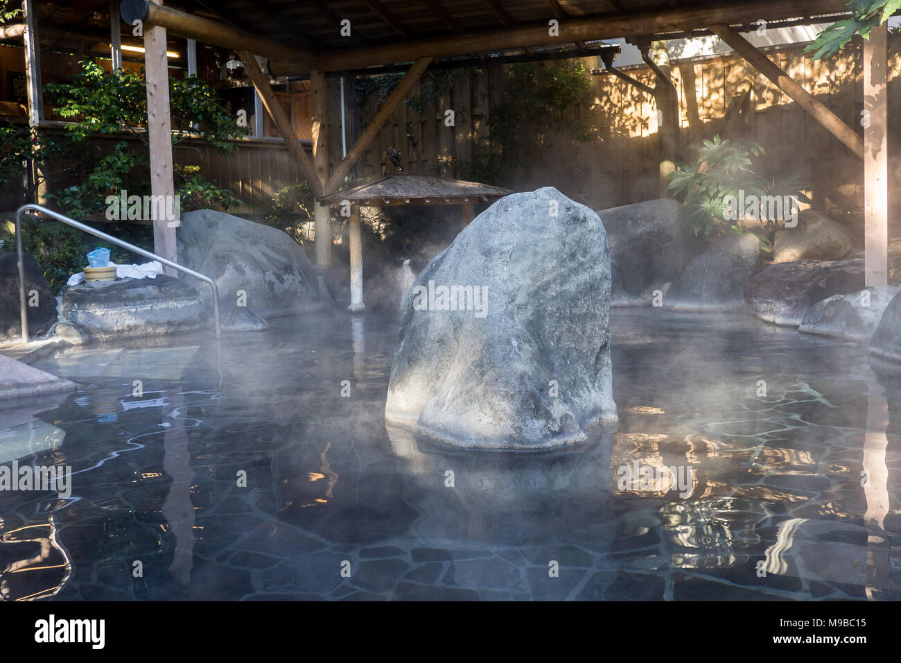 Onsen in Japan with natural hot spring water Stock Photo - Alamy