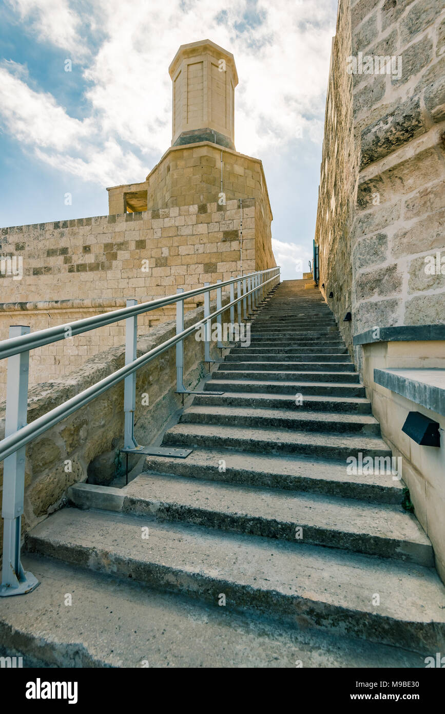 Upper barracks in Fort Saint Angleo, Malta Stock Photo - Alamy