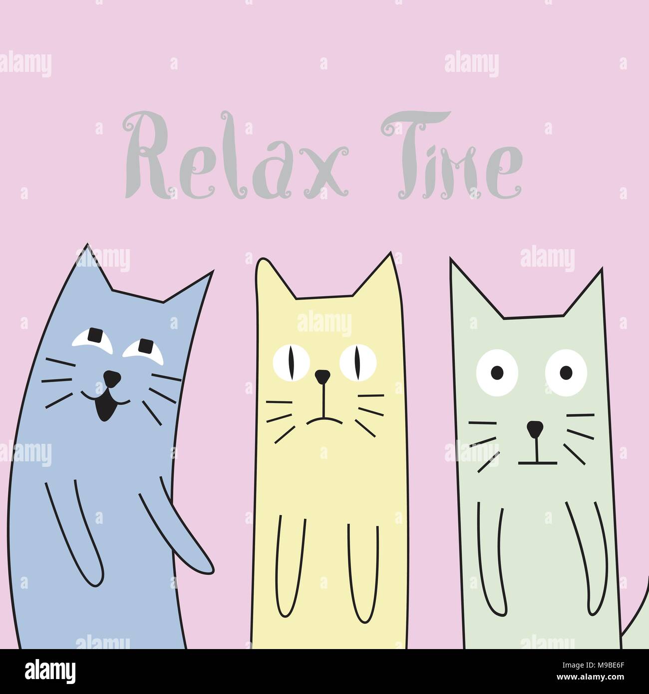 Cat Relaxing Cartoon