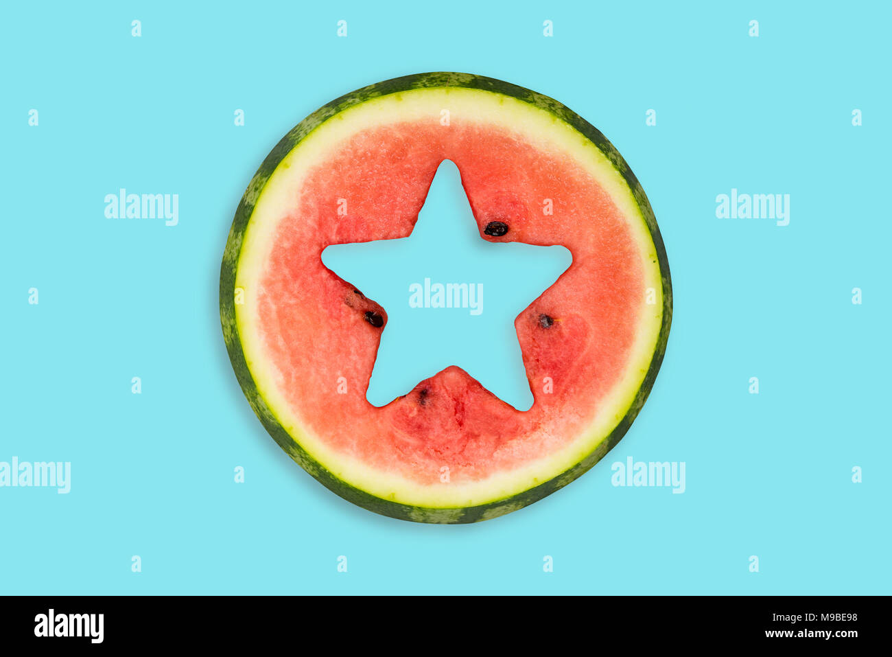 Star shape cut off in watermelon Stock Photo - Alamy