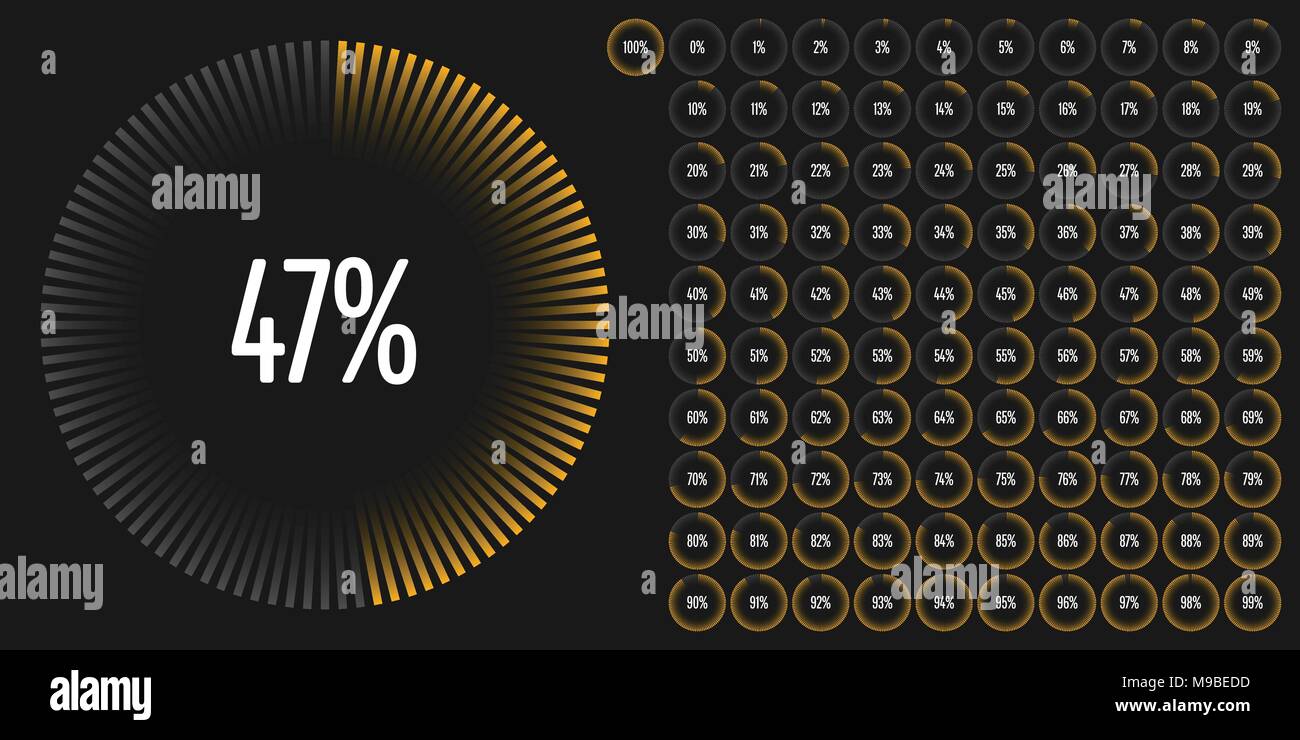 Set of circle percentage diagrams from 0 to 100 ready-to-use for web ...