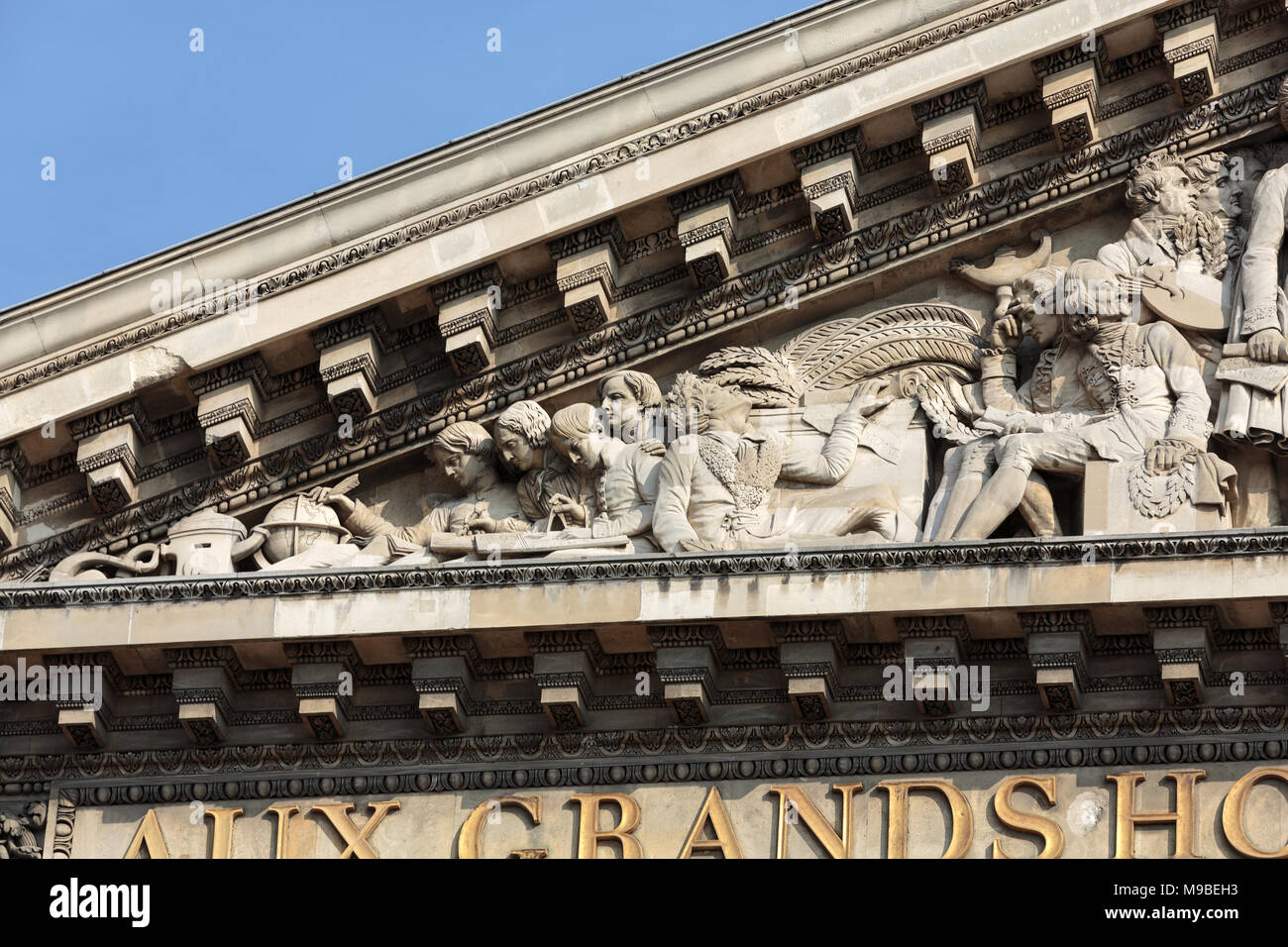Paris - The pediment of Pantheon. Construction of the building started ...