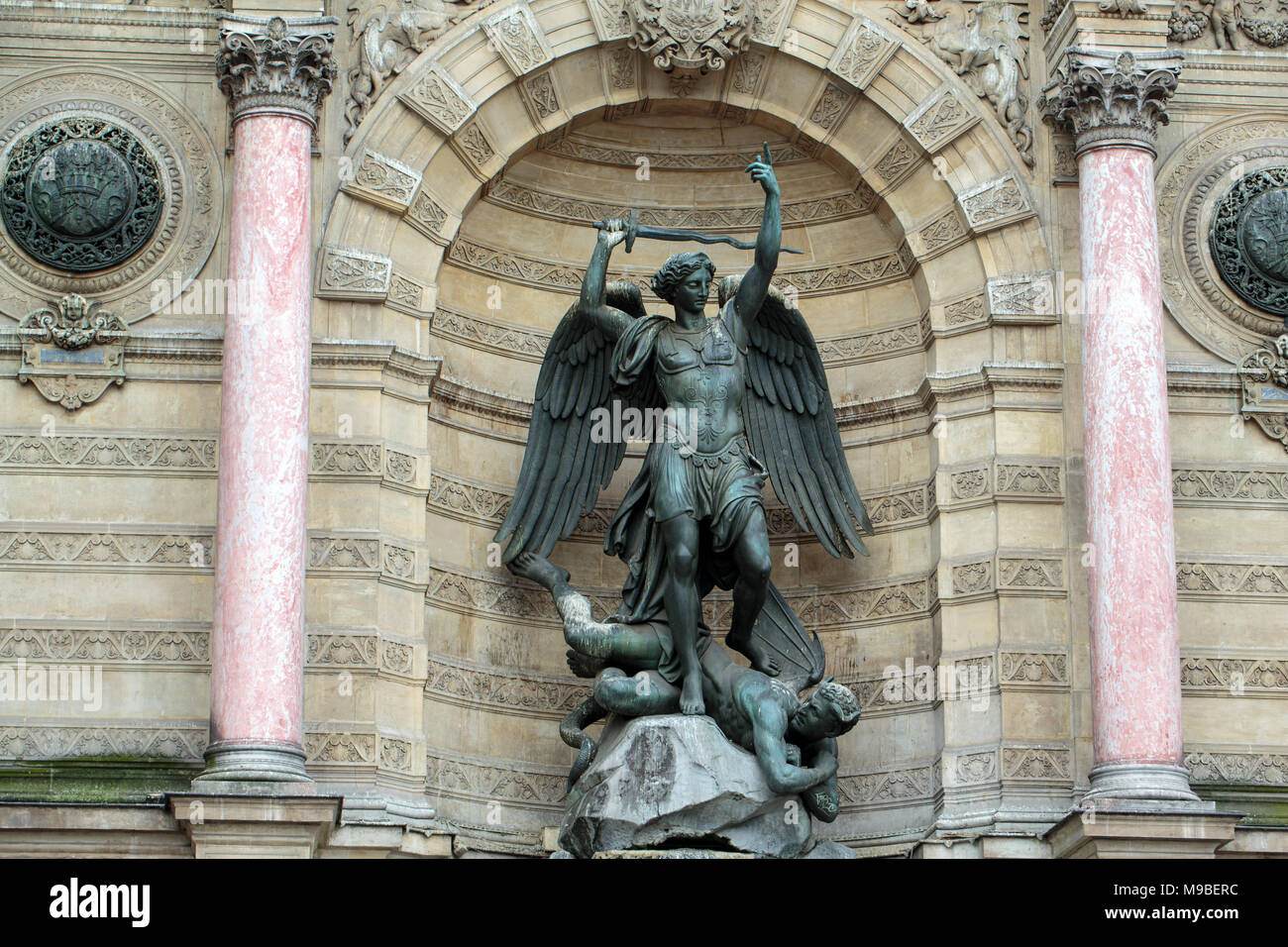 Fountain paris archangel hi-res stock photography and images - Alamy