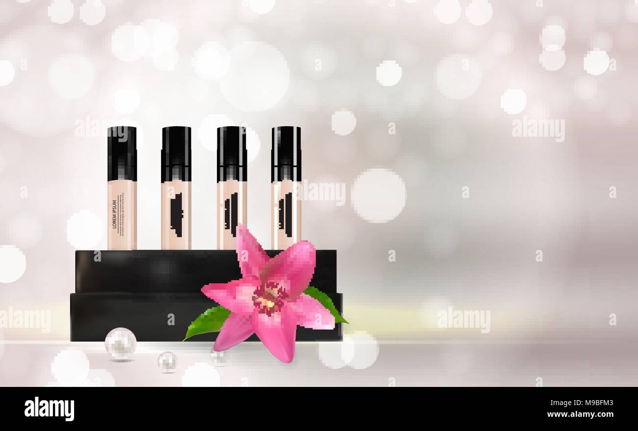 Design Cosmetics Product Template for Ads or Magazine Background. 3D ...