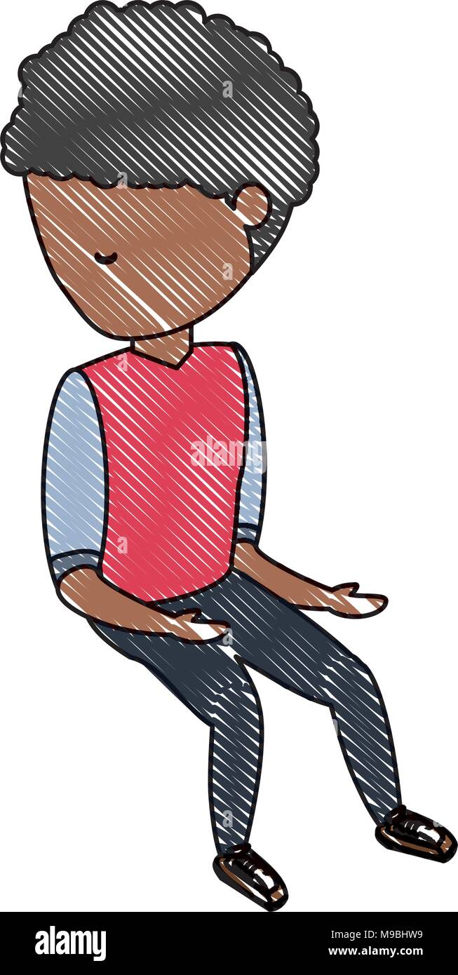 avatar man sitting icon over white background, colorful design. vector ...