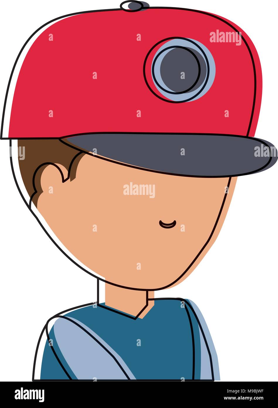 avatar boy wearing a cap over white background, colorful design. vector ...