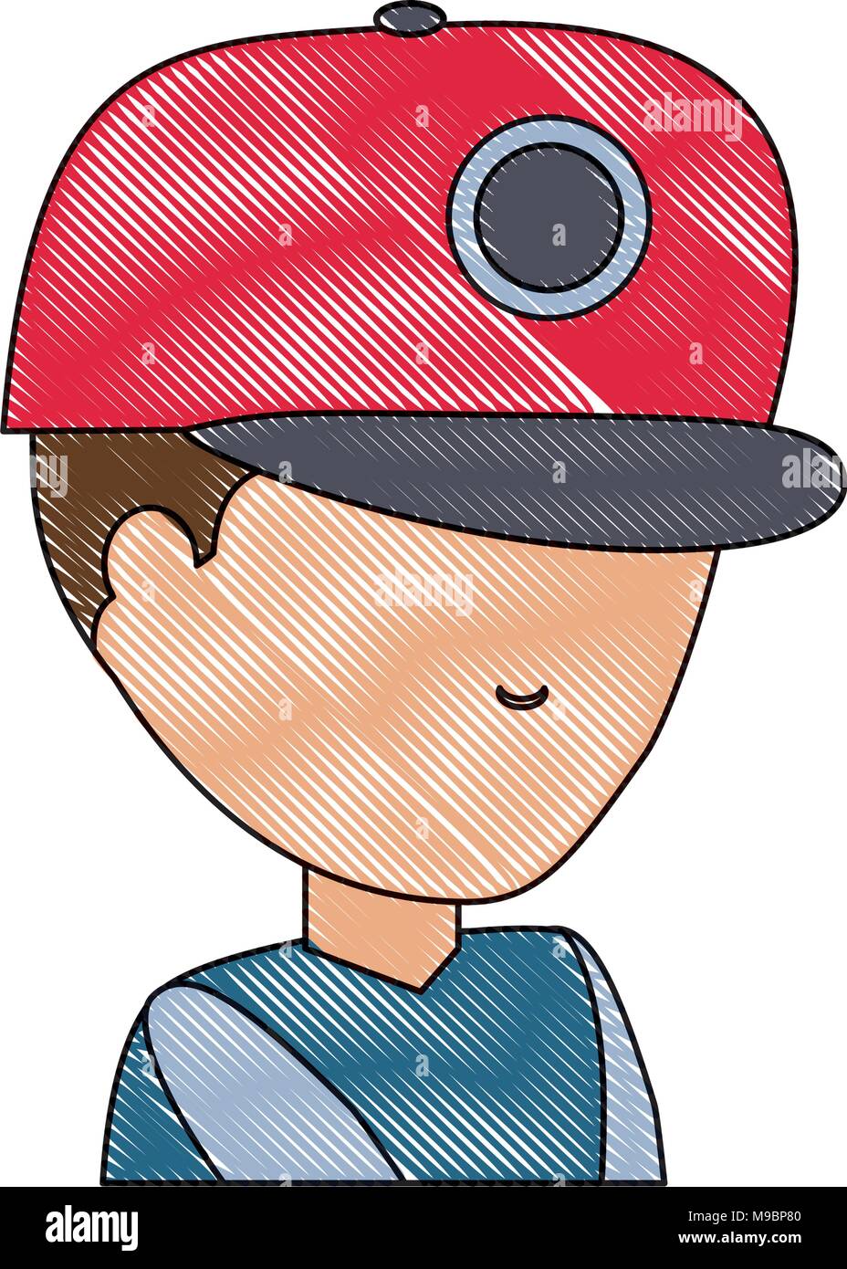 avatar boy wearing a cap over white background, colorful design. vector ...
