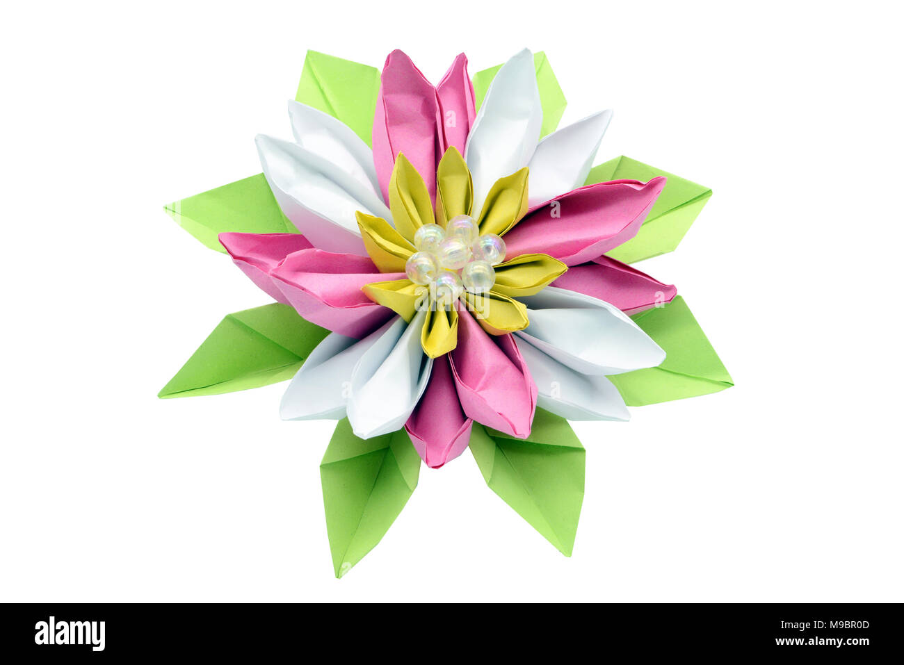 Water lily paper origami on white isolated background Stock Photo - Alamy