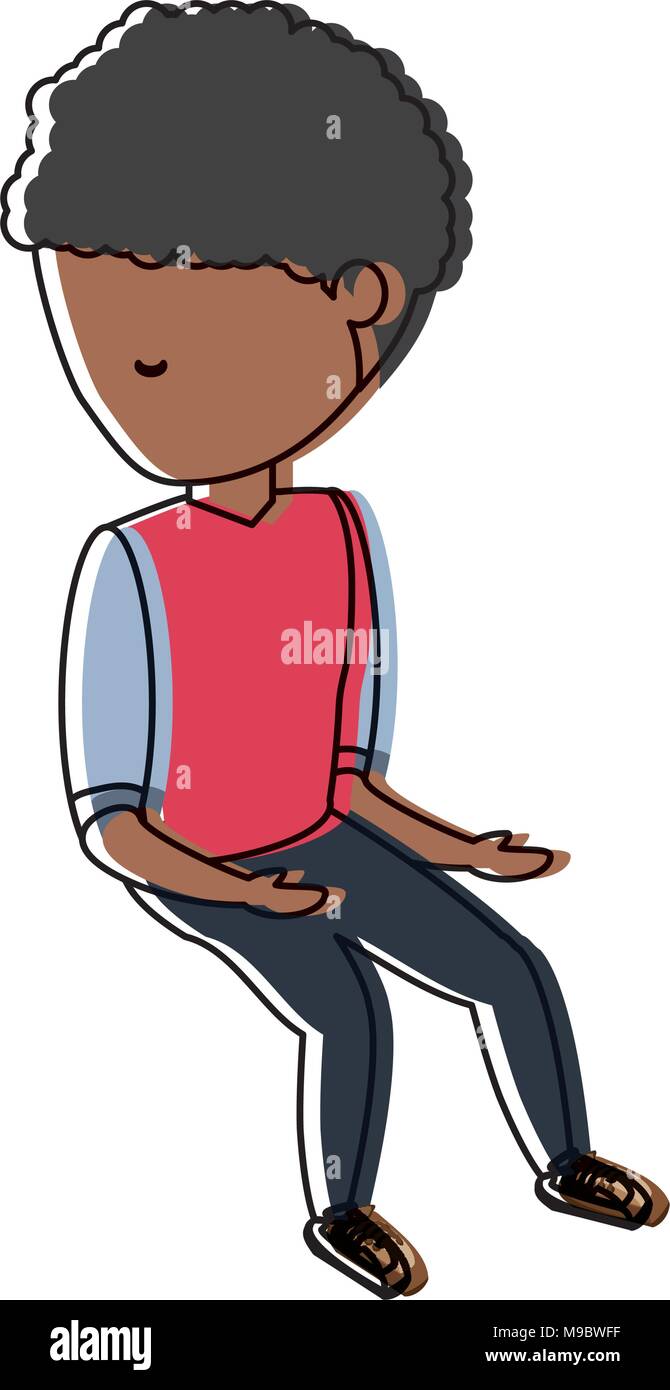 avatar man sitting icon over white background, colorful design. vector ...