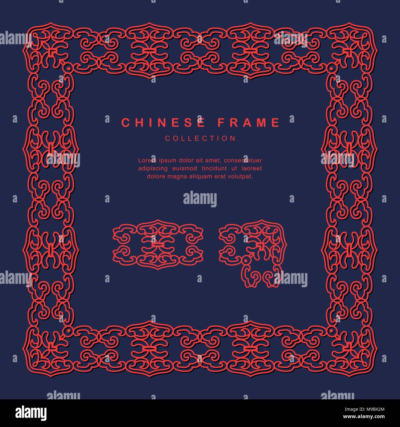 Traditional Chinese Frame Tracery Design Decoration Elements Stock ...