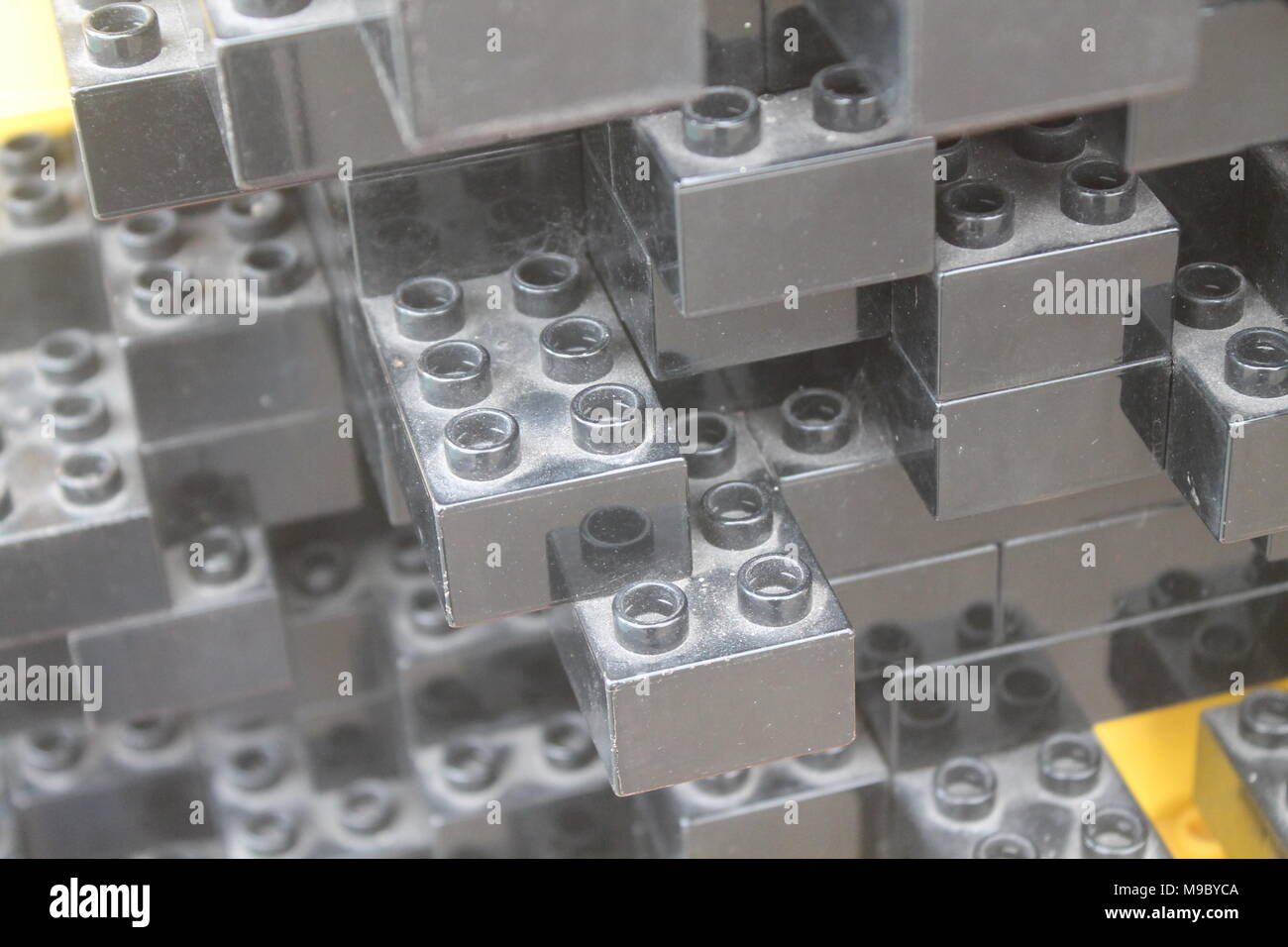 Plastic building blocks isolated on white background Stock Photo - Alamy