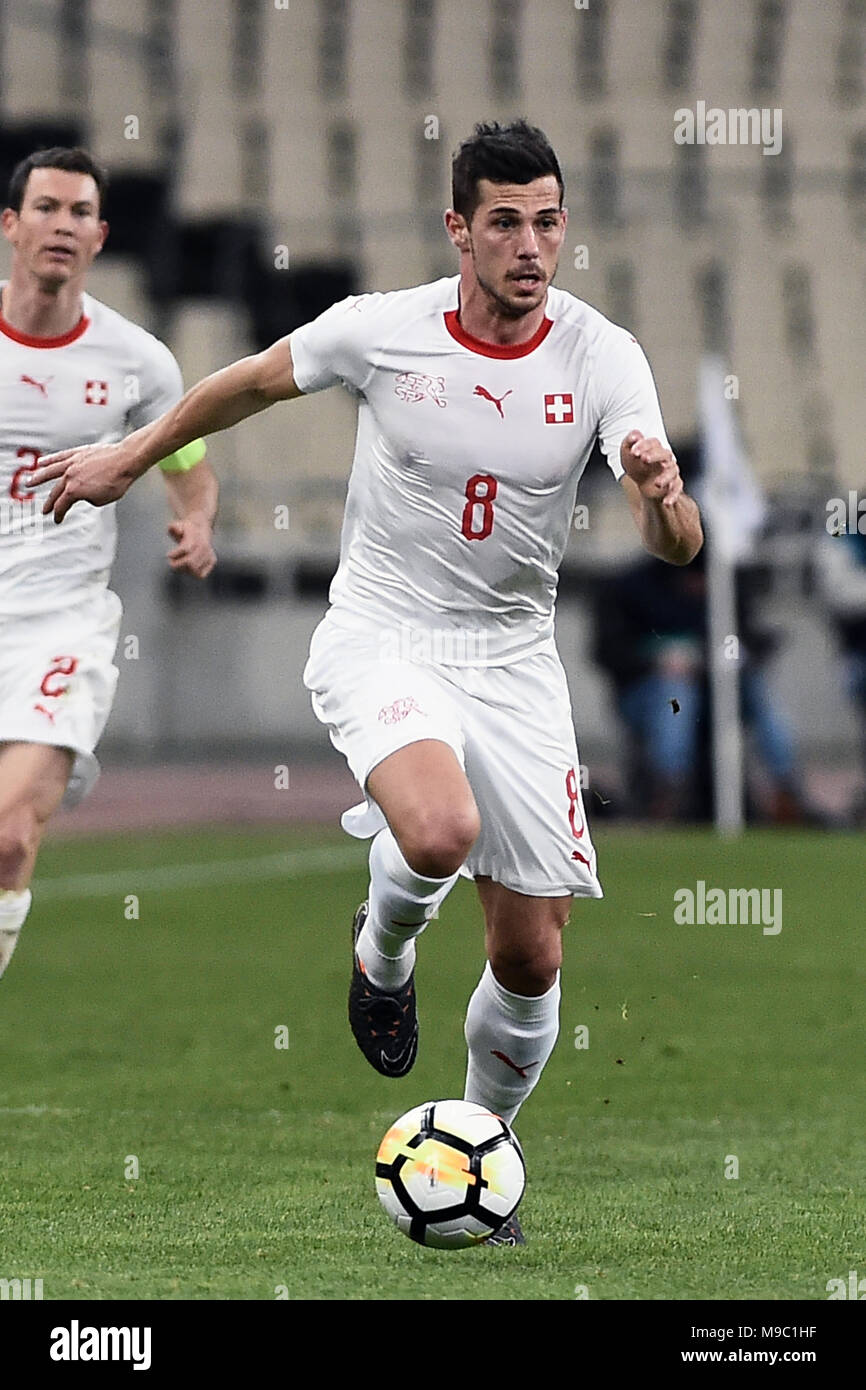 23 March 2018, Greece, Athens: Soccer, friendly match, Greece vs ...