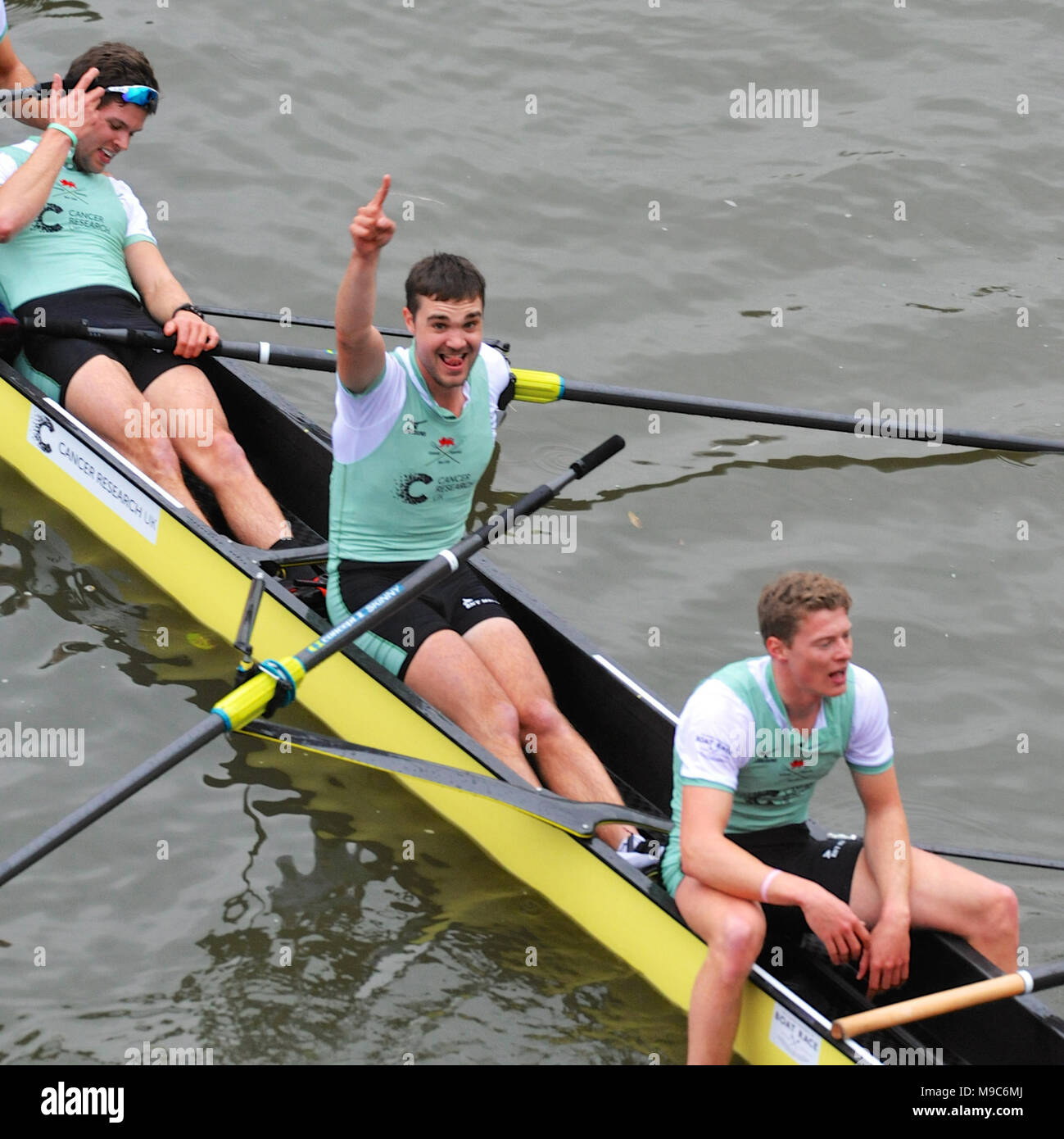 London, UK, 24 Mar 2018. Finn Meeks, 6 (USA, Hughes Hall) looking up at ...
