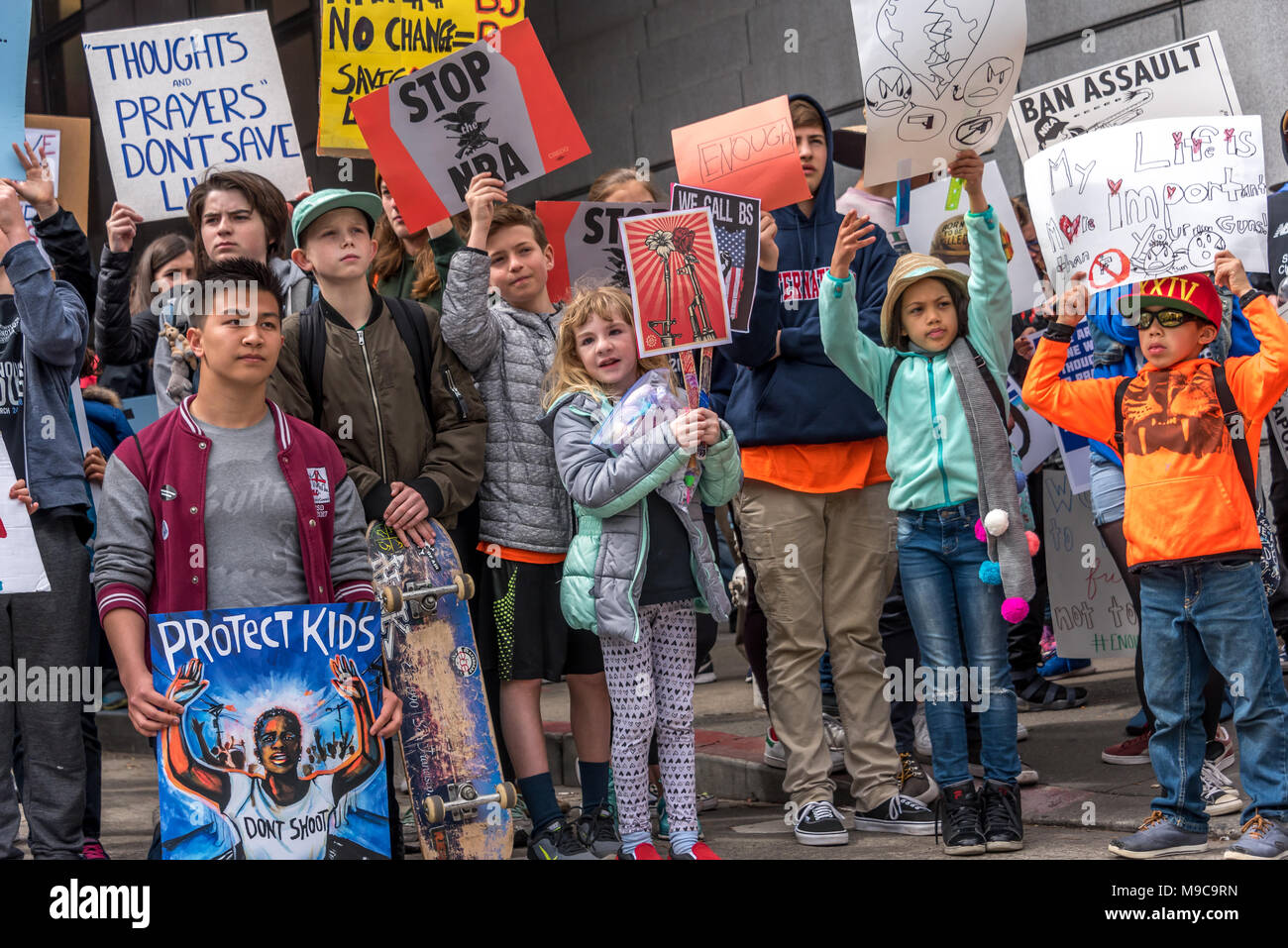 Kids protesting school hi-res stock photography and images - Alamy