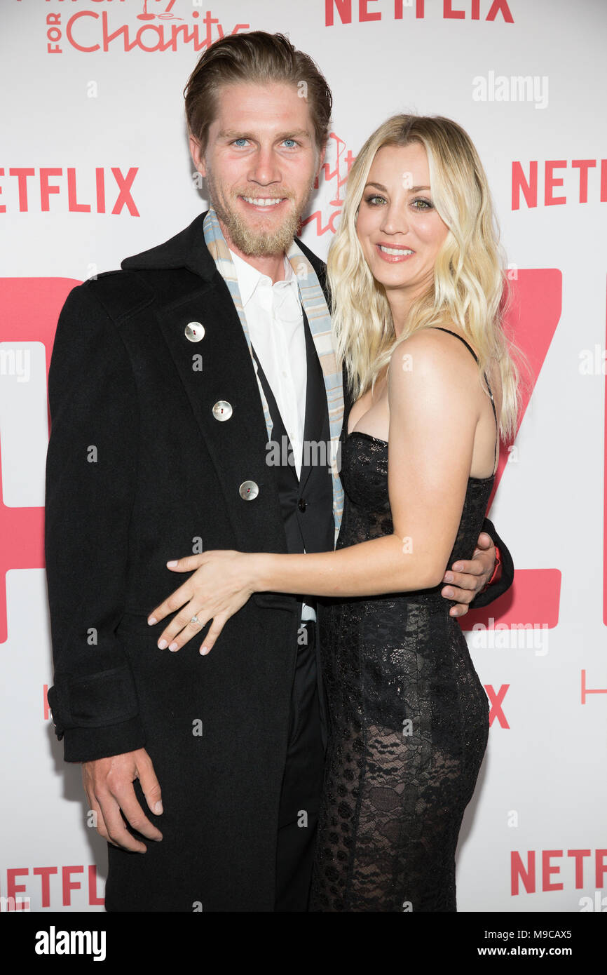 Los Angeles, Ca, USA. 24th Mar, 2018. Karl Cook and Kaley Cuoco at the ...