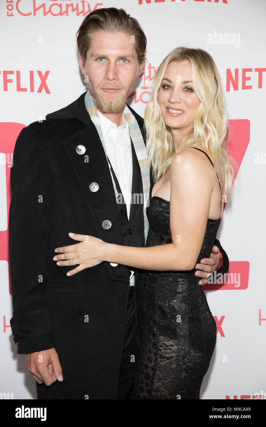 Los Angeles, Ca, USA. 24th Mar, 2018. Karl Cook and Kaley Cuoco at the ...