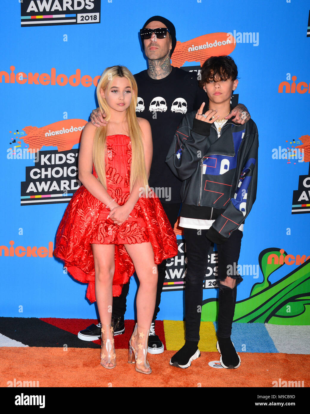 Travis Baker with daughter and son 041 attends Nickelodeon's 2018 Kids ...