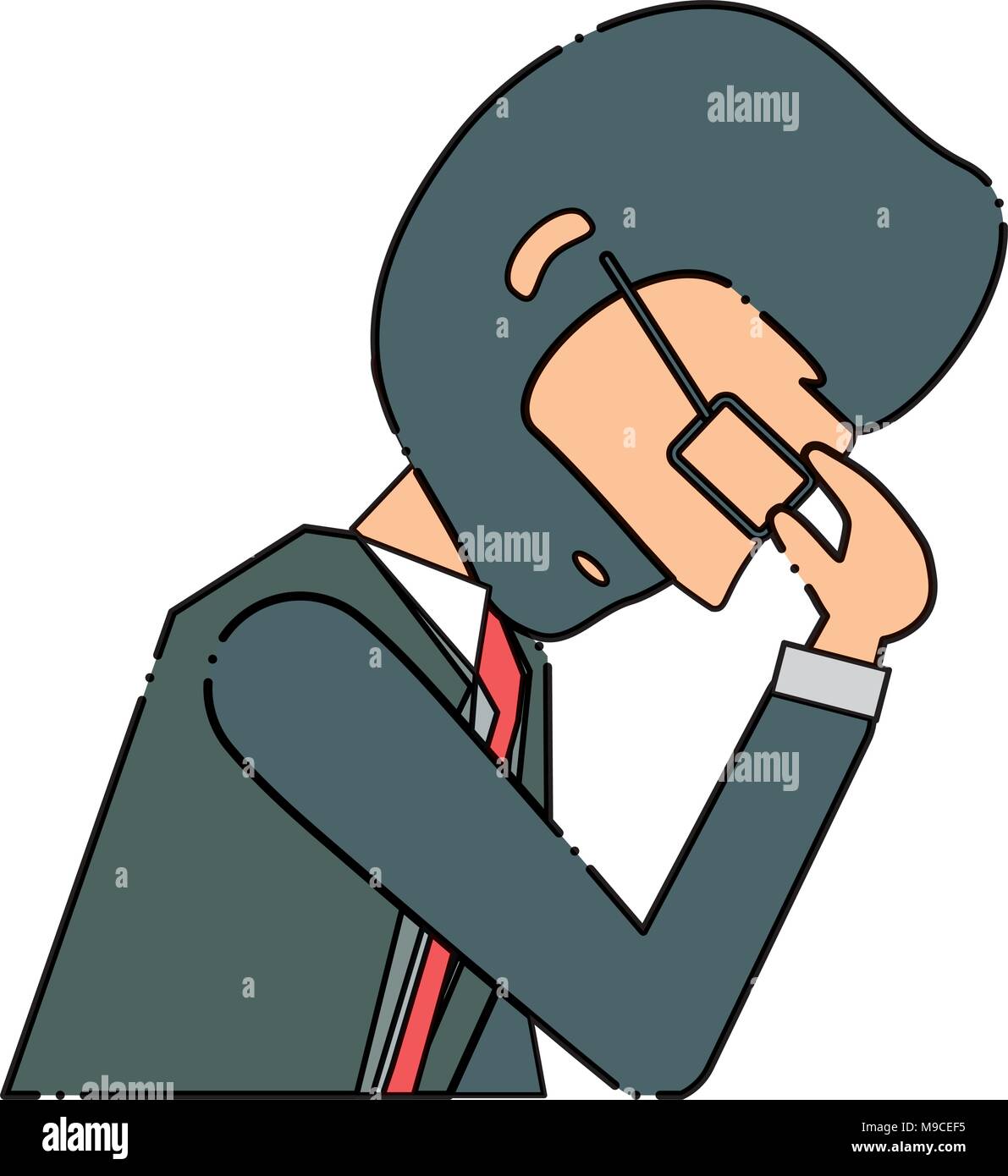avatar businessman thinking over white background, colorful design ...