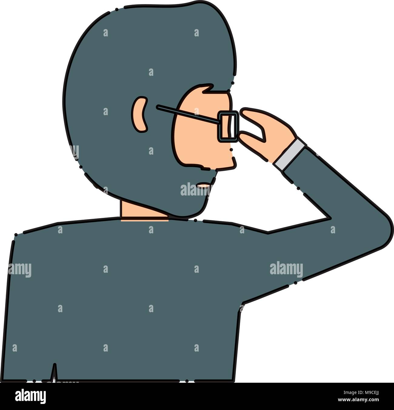 avatar businessman thinking over white background, colorful design ...