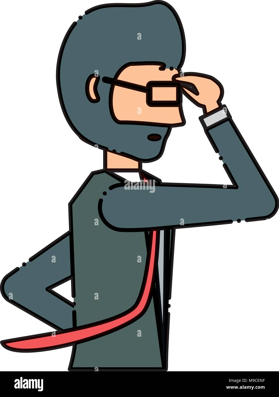 avatar businessman thinking over white background, colorful design ...