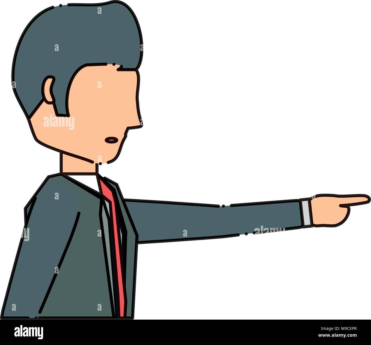 avatar businessman pointing over white background, colorful design ...