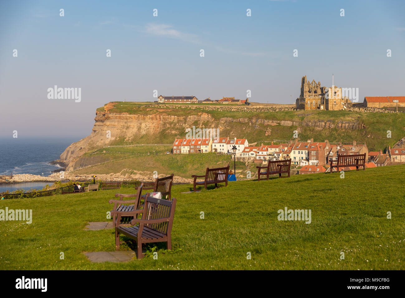 Whitby, North Yorkshire, England, UK - May 08, 2016: View over the ...