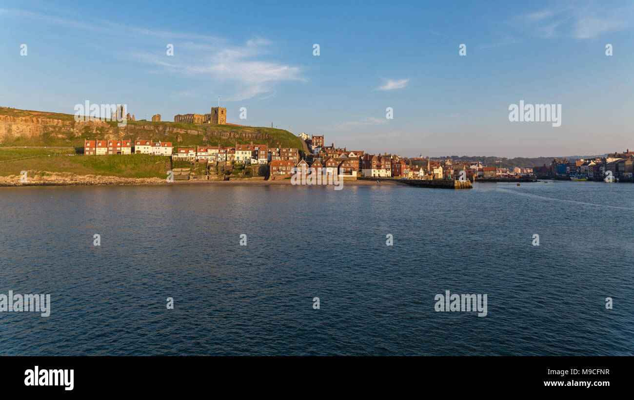 Whitby, North Yorkshire, England, UK - May 08, 2016: View over the ...