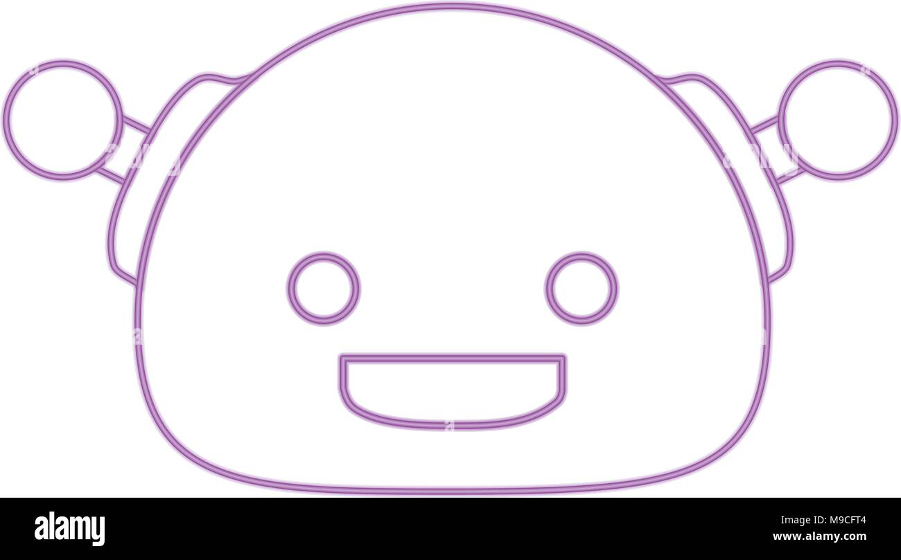 Cartoon happy robot head icon over white background, colorful design ...