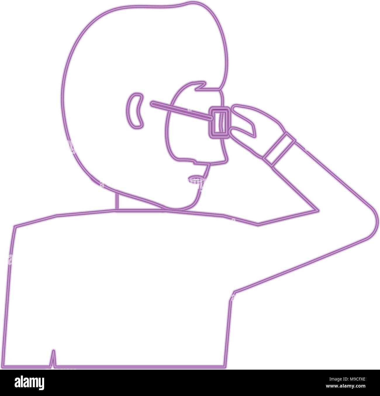 avatar businessman thinking over white background, colorful line design ...