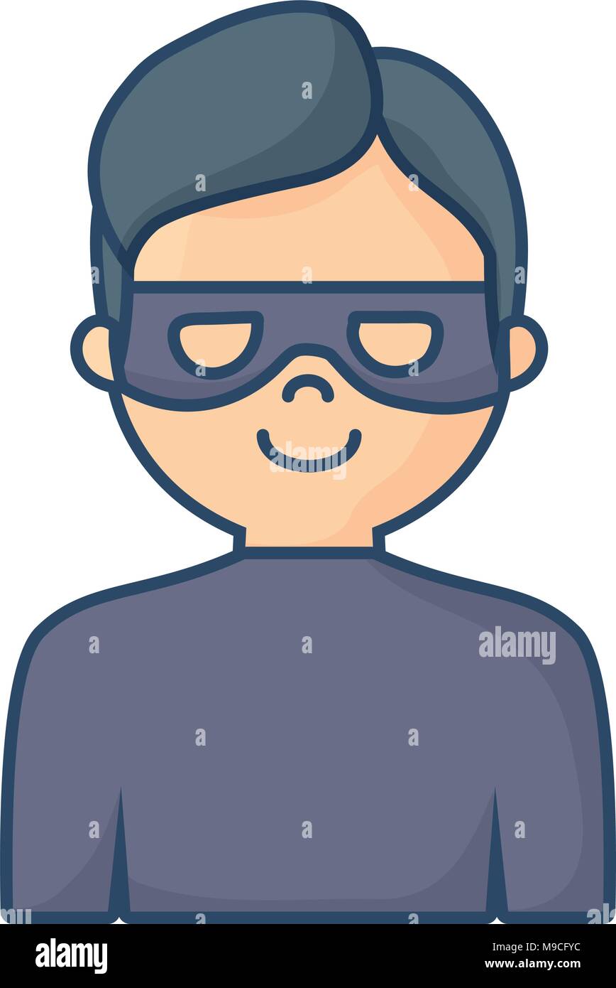 cartoon thief icon over white background, colorful design. vector ...