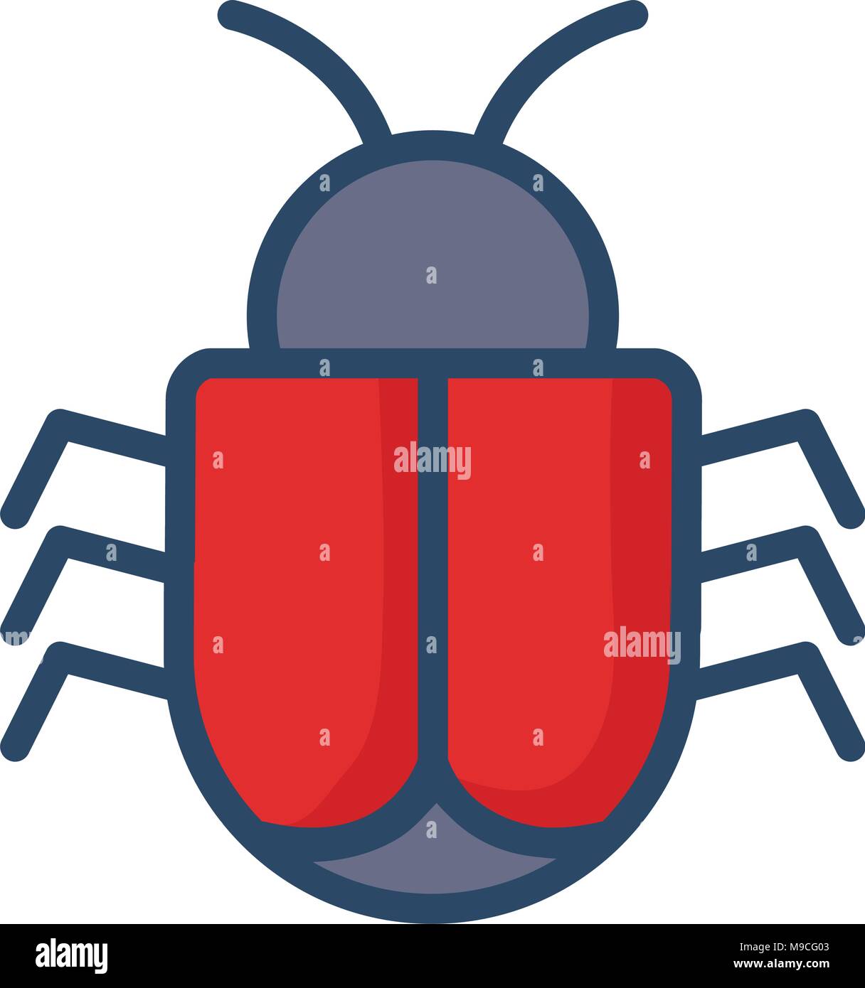 bug icon over white background, colorful design. vector illustration ...