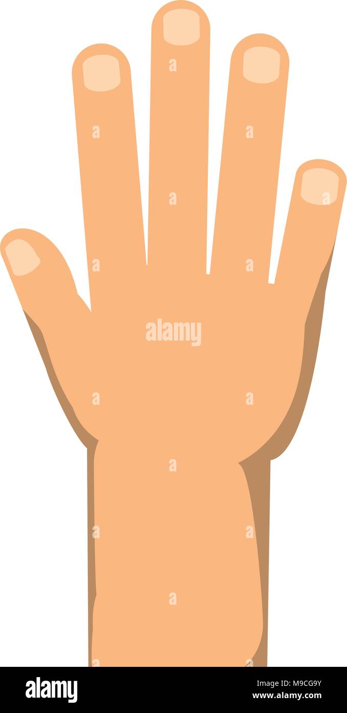 open hand icon over white background, colorful design. vector ...