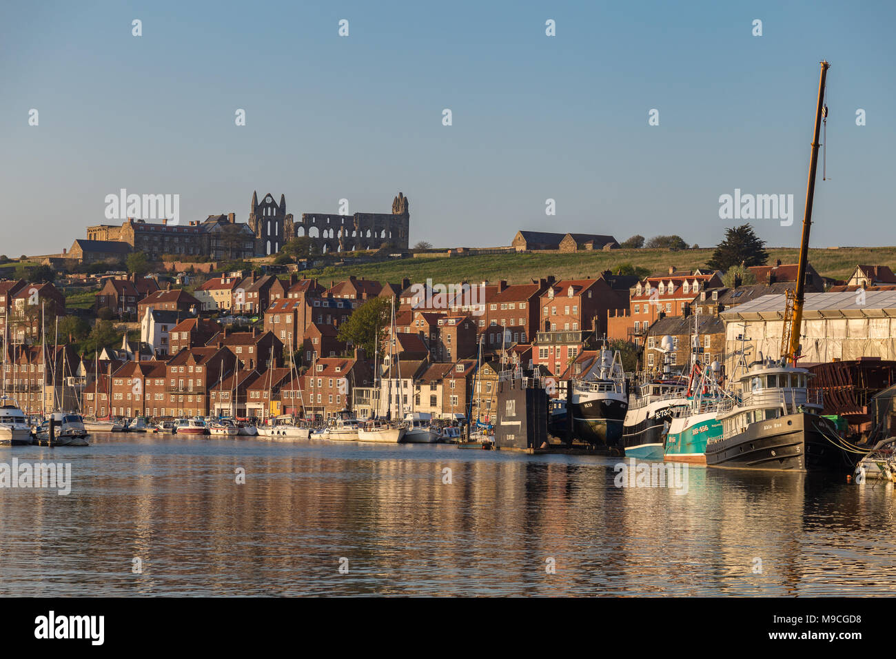 Whitby, North Yorkshire, England, UK - May 09, 2016: View over the ...