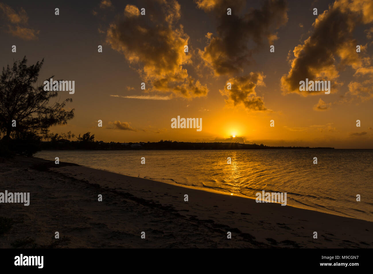 Bahamian Beach Sunset featuring high contrast sky with beautiful ...