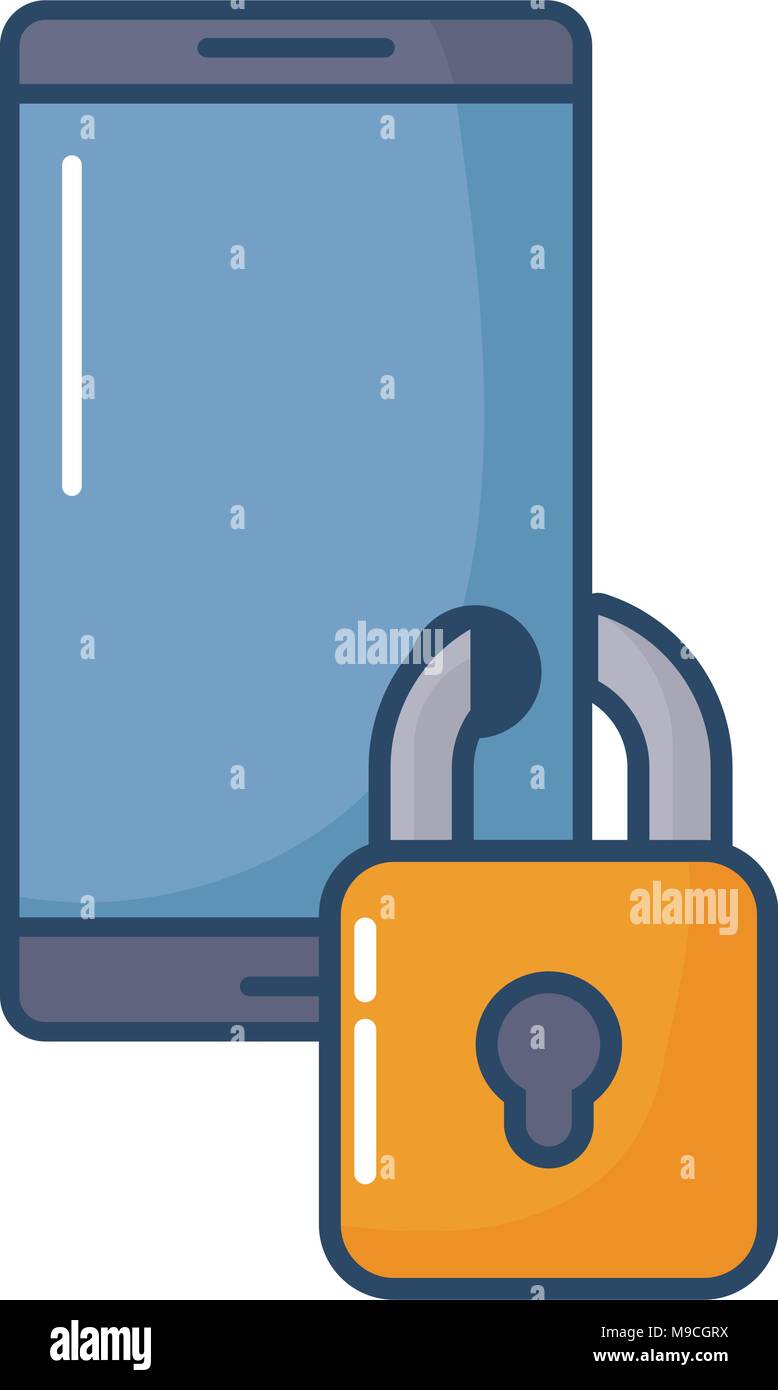Secure smartphone icon. Mobile device security sign. Cellphone and ...