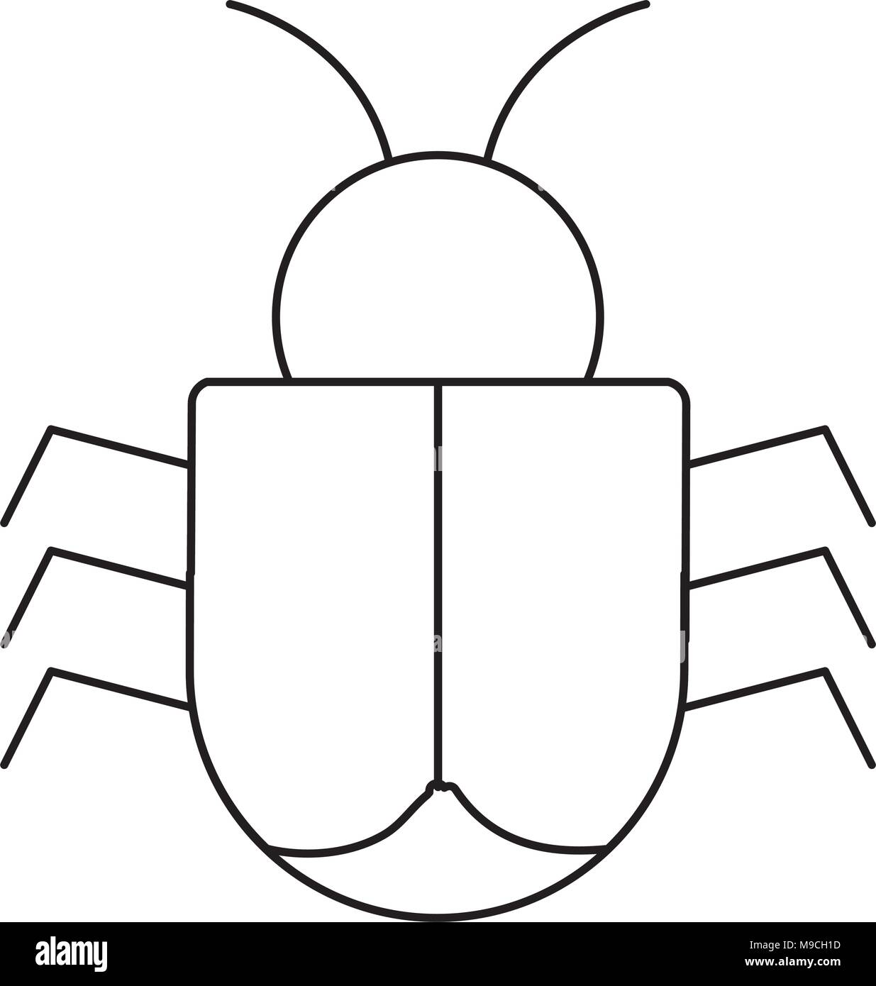 bug icon over white background, vector illustration Stock Vector Image ...
