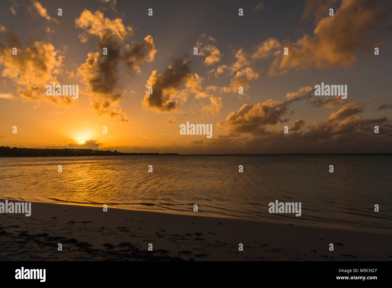 Bahamian Beach Sunset featuring high contrast sky with beautiful ...