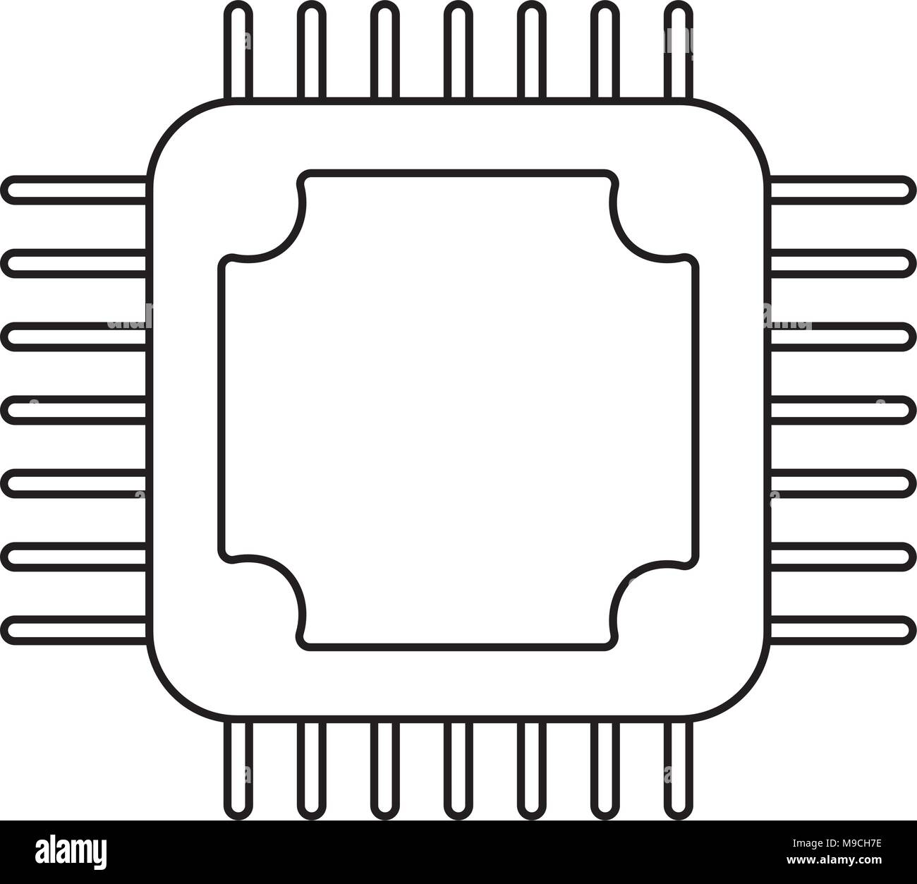 computer chip icon over white background, vector illustration Stock ...