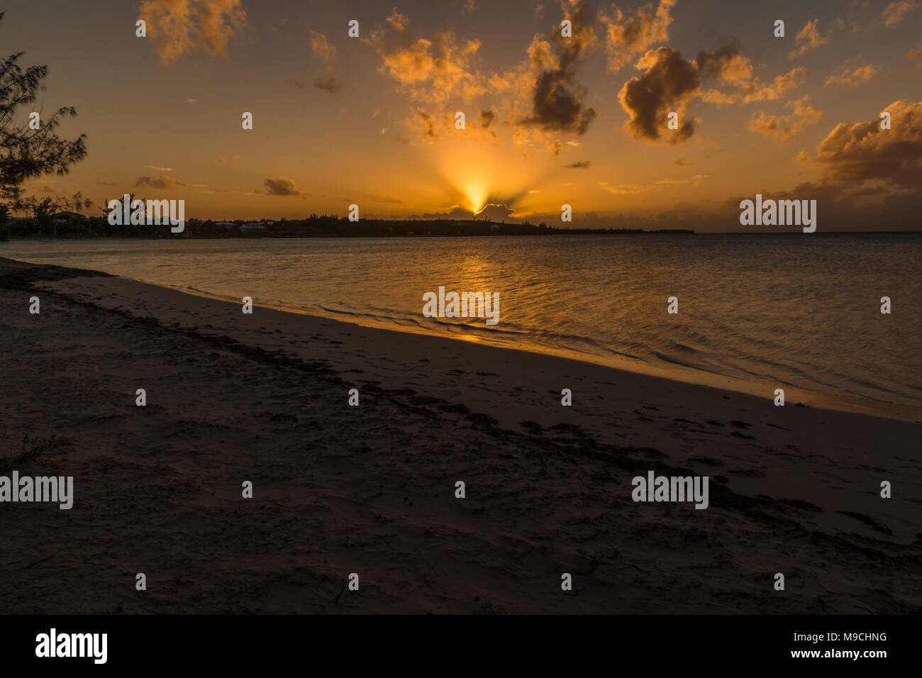 Bahamian Beach Sunset featuring high contrast sky with beautiful ...