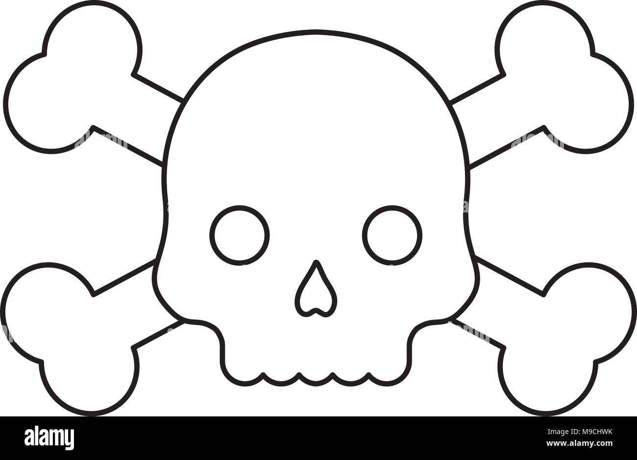 danger skull icon over white background, vector illustration Stock ...