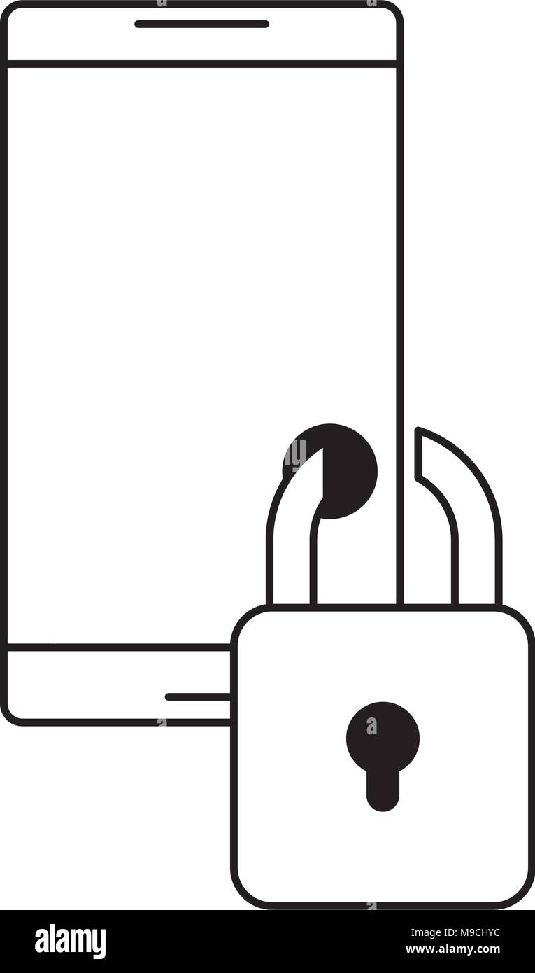 Secure smartphone icon. Mobile device security sign. Cellphone and ...