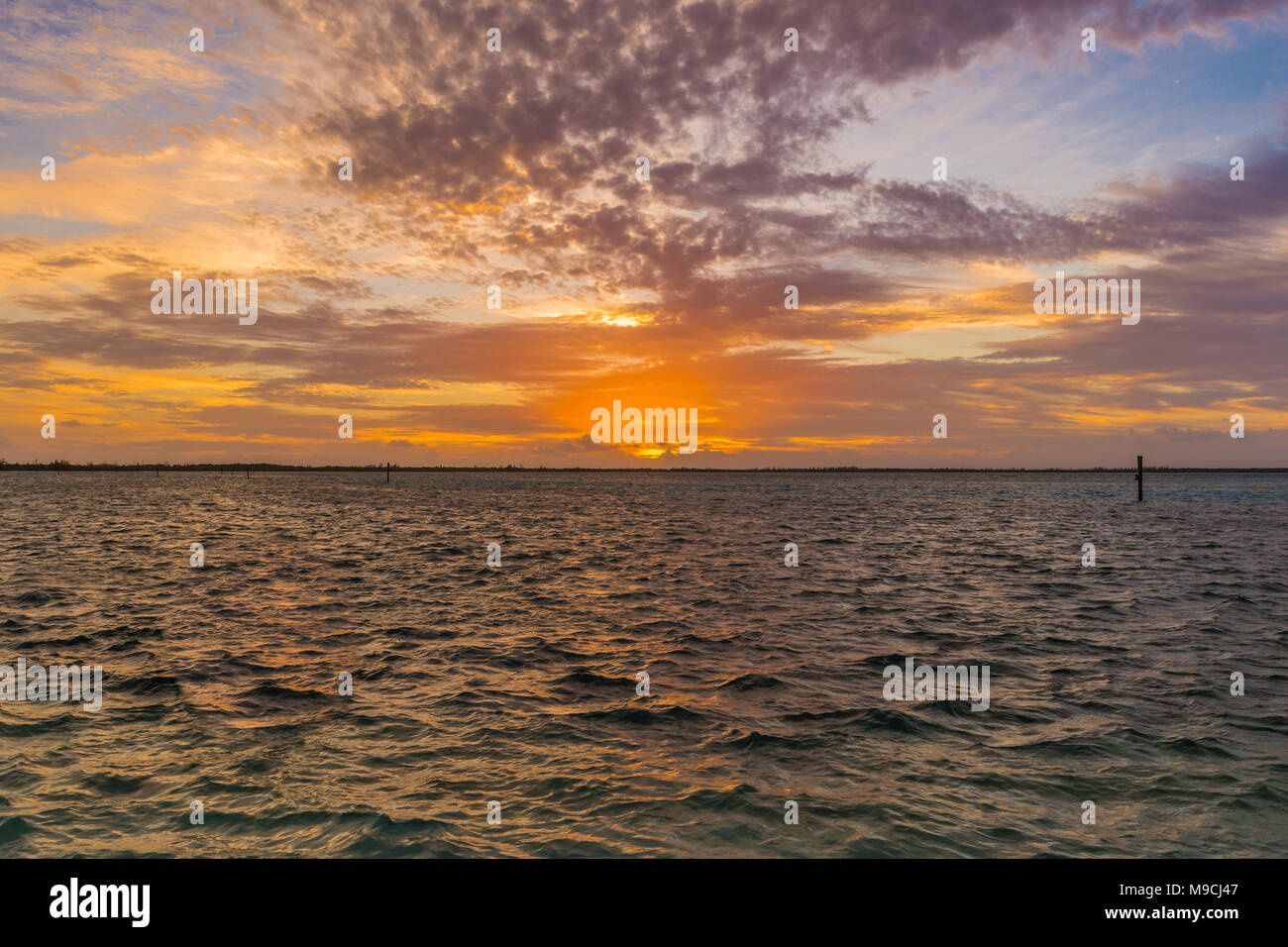 Early morning Bahamian sunrise featuring gorgeous colorful high ...