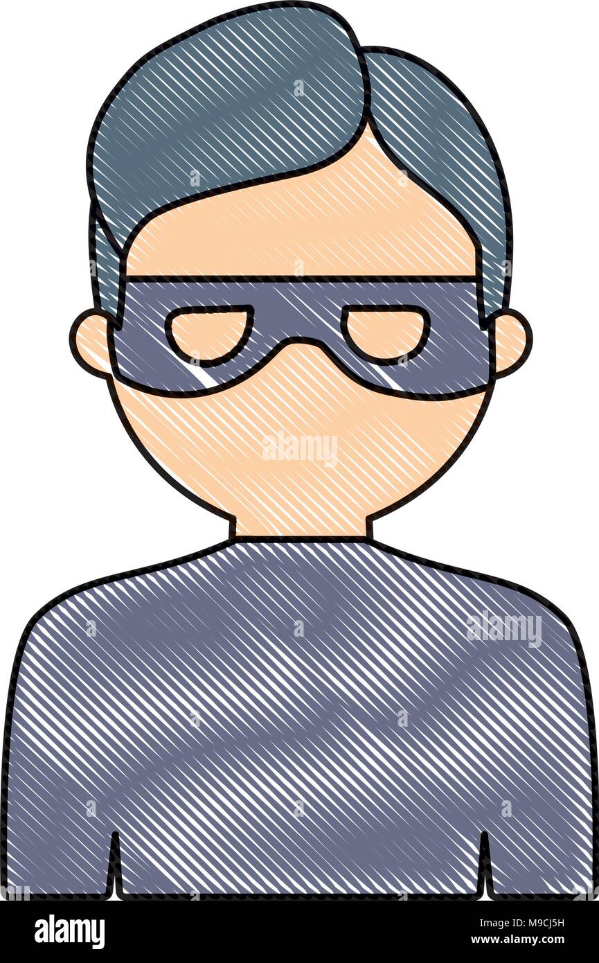 cartoon thief icon over white background, colorful design. vector ...