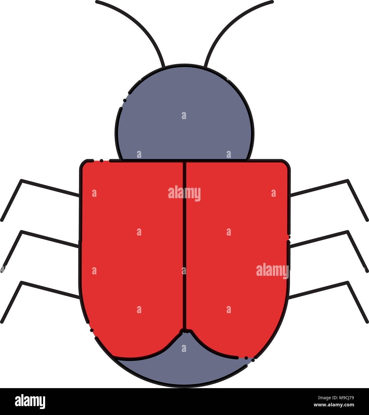 bug icon over white background, colorful design. vector illustration ...