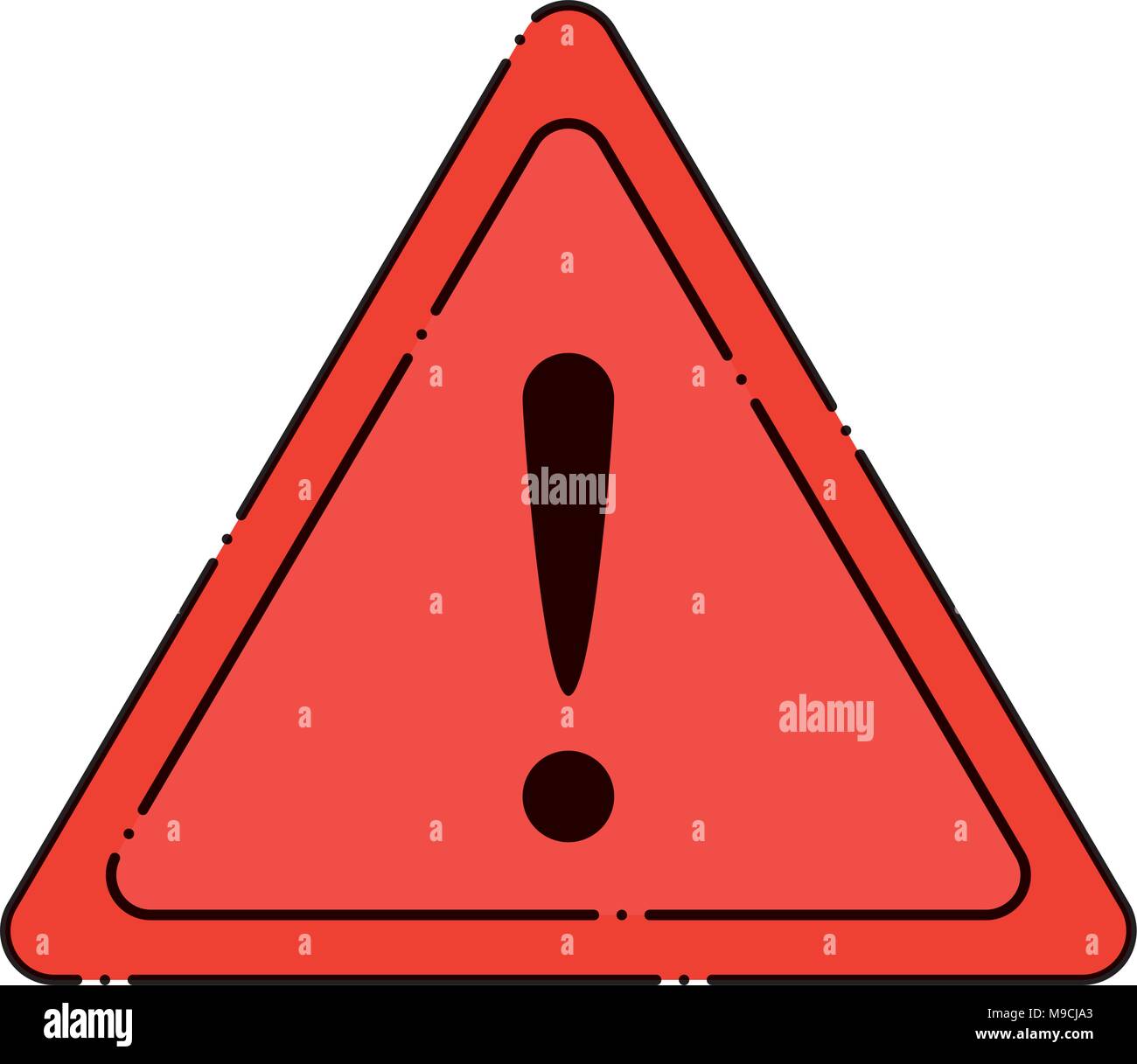 warning sign icon over white background, colorful design. vector ...