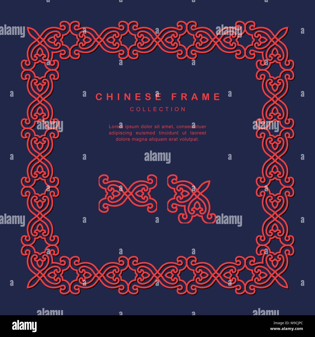 Traditional Chinese Frame Tracery Design Decoration Elements Stock ...