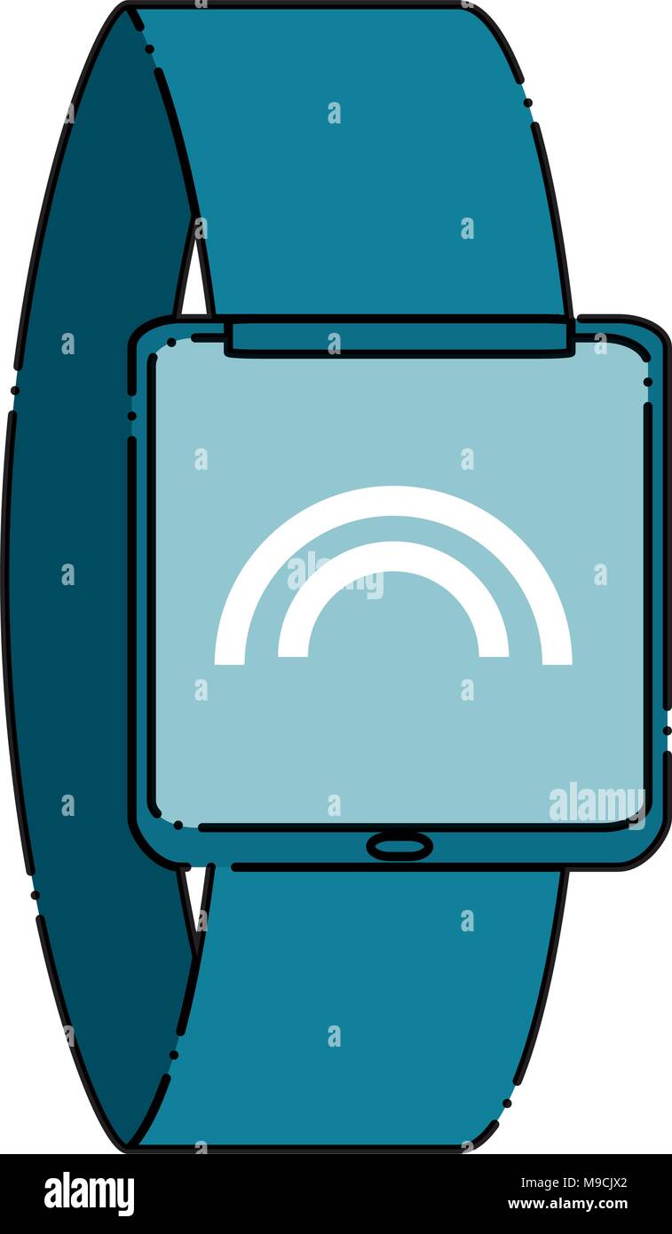 smartwatch icon over white background, colorful design. vector ...